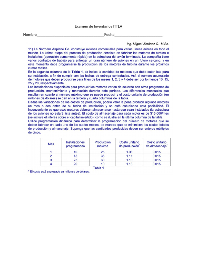 Examen de Inventarios ITTLA | PDF