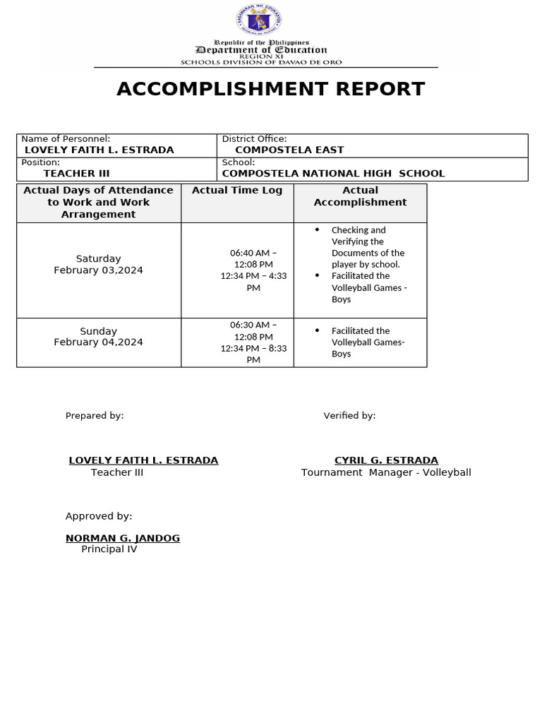 ACCOMPLISHMENT-REPORT | PDF