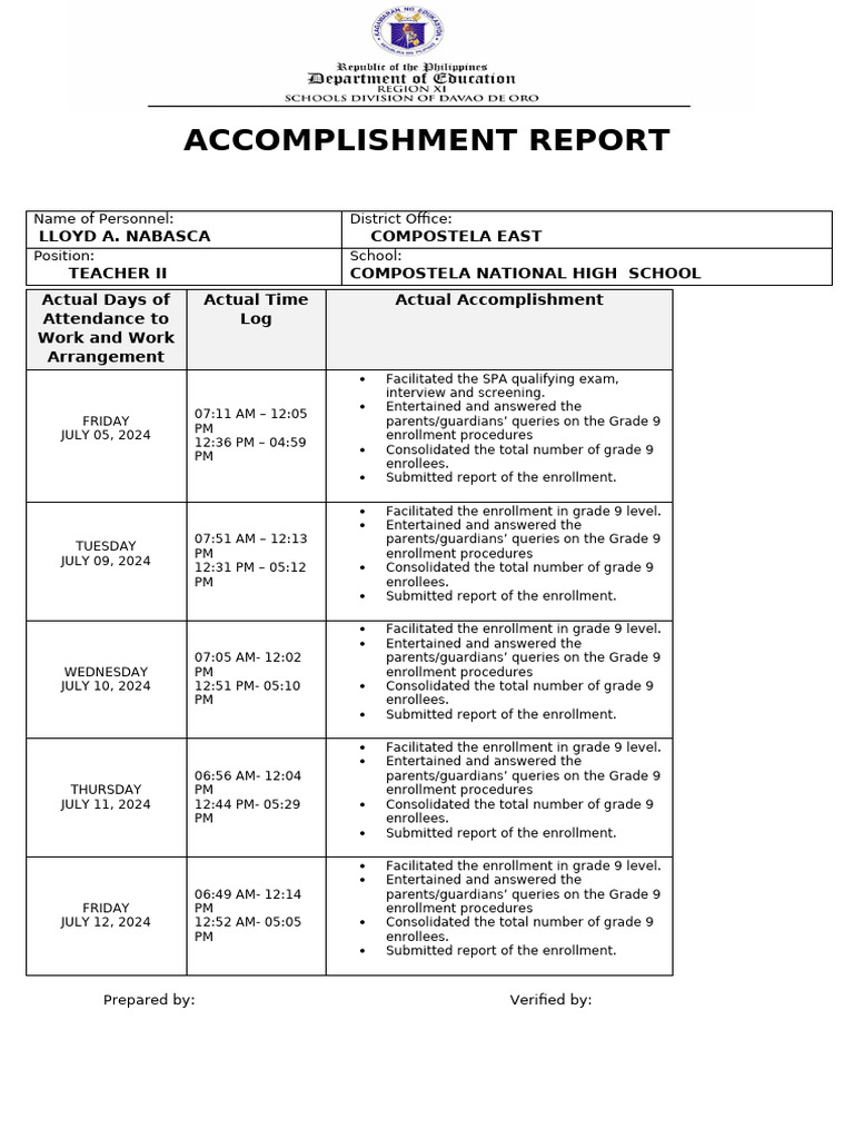 Accomplishment Report 2 | PDF