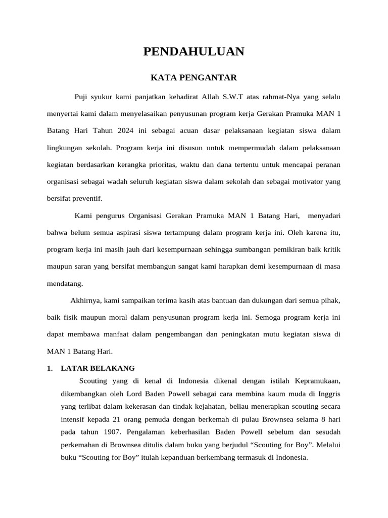 Program kerja GUDEP | PDF