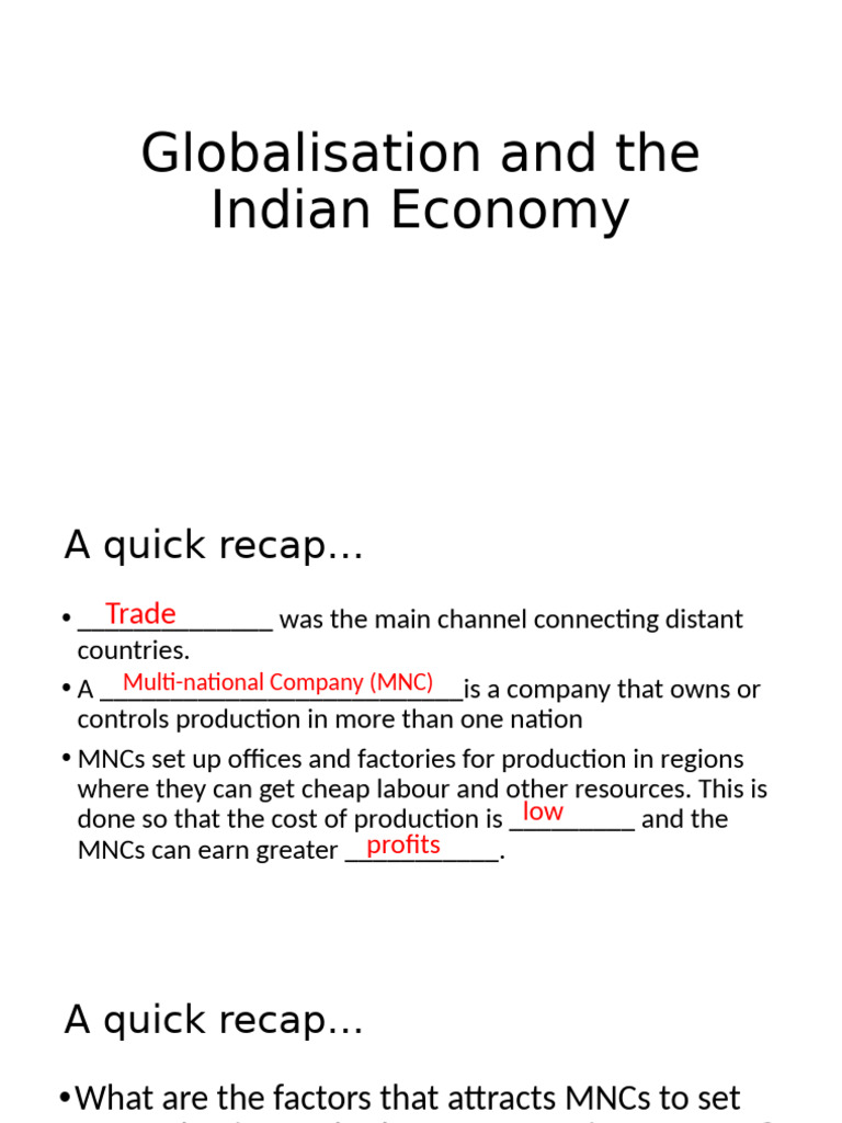 Globalisation's Impact on India's Economy | PDF | World Trade ...