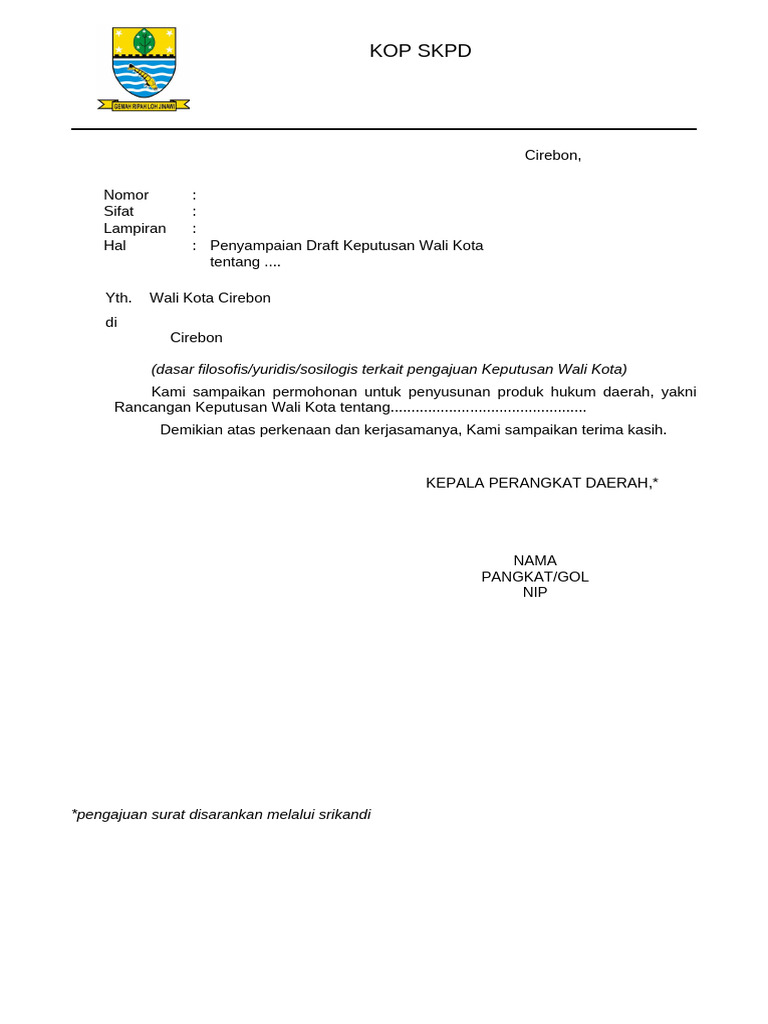 Template Surat Pengantar Sikoper | PDF