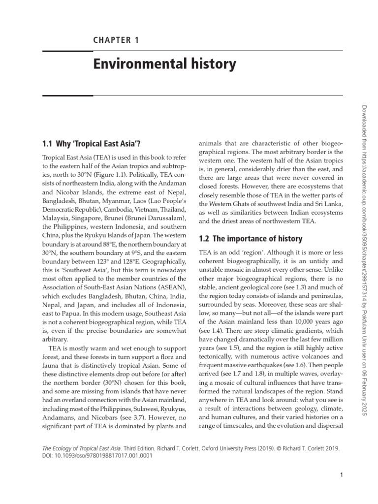 Tropical East Asia Ecology-Chapter-1 | PDF | Earth | Monsoon