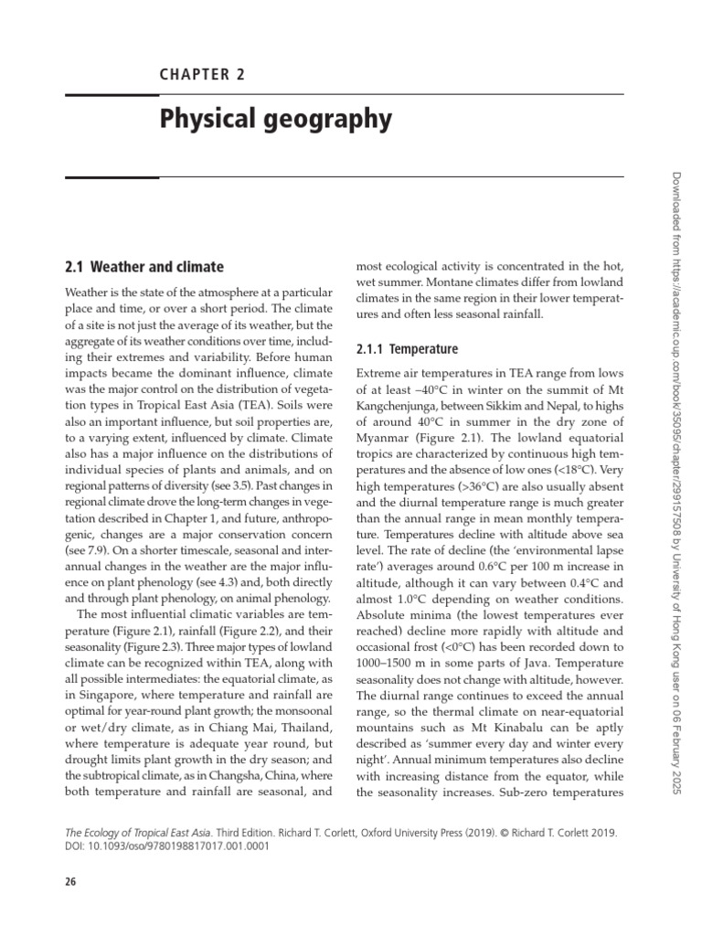 Tropical East Asia Ecology-Chapter-2 | PDF | Rain | Oceanography