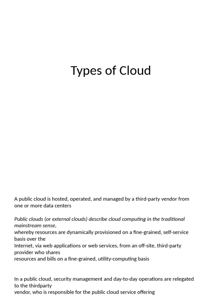 Types of Cloud | PDF | Cloud Computing | Software Architecture