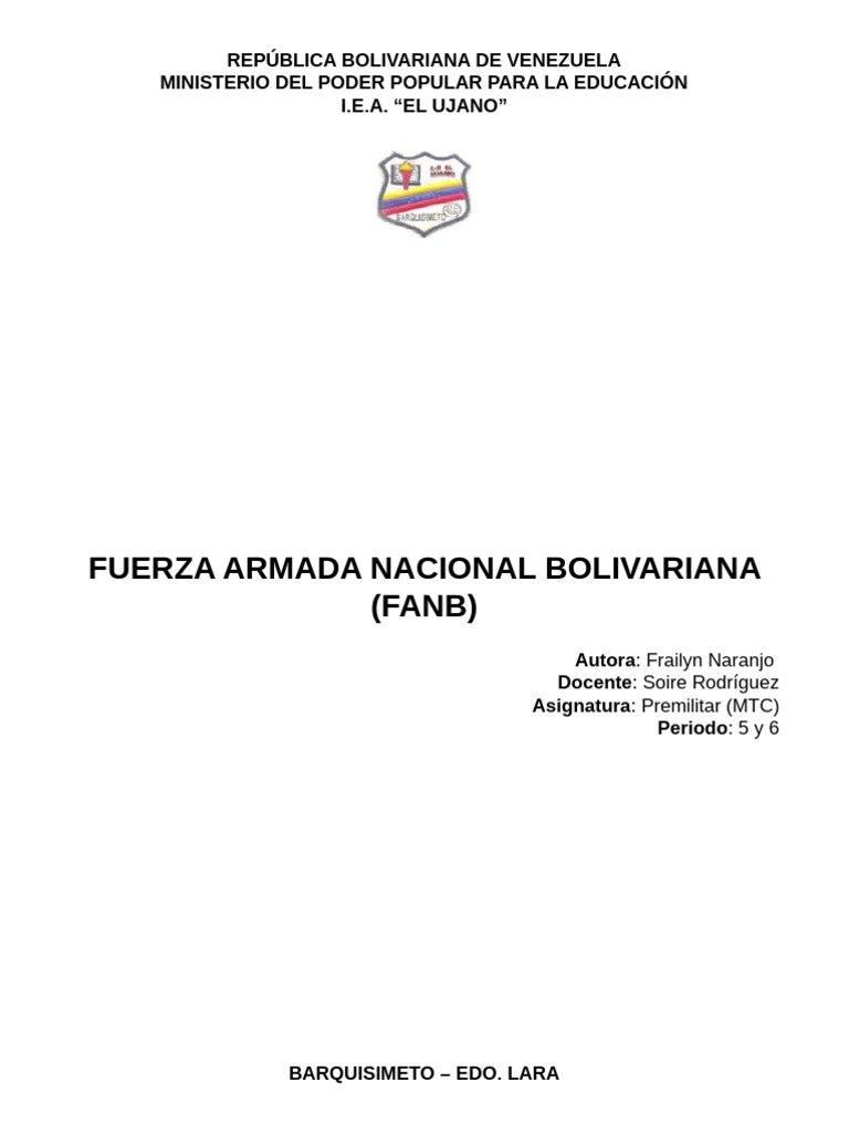 Infografía sobre la FANB en Venezuela | PDF