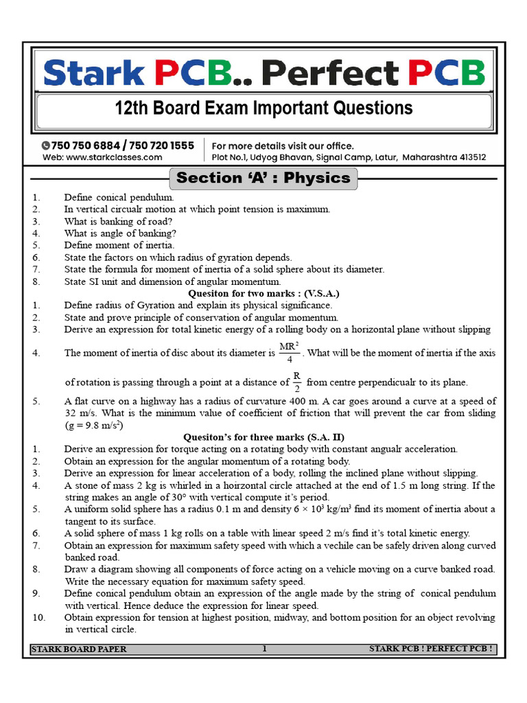 12th Physics Board Exam Key Questions | PDF | Photoelectric Effect ...