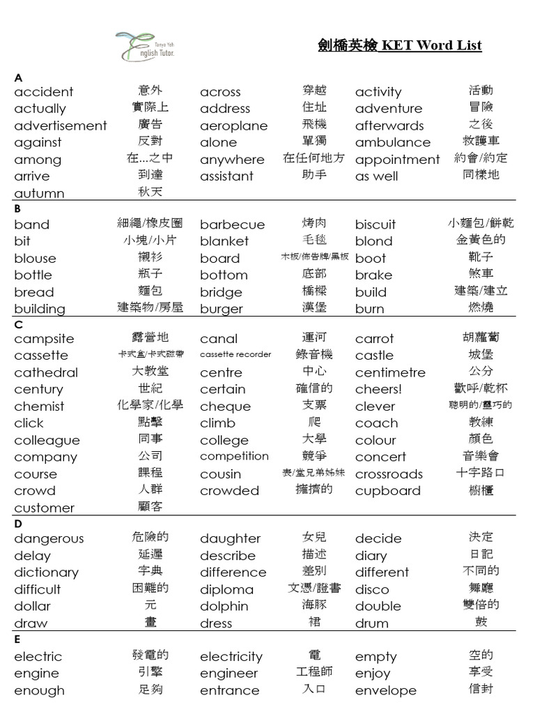KET單字 | PDF
