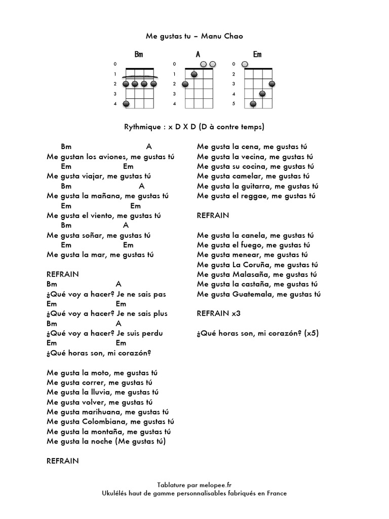 Me Gustas Tu Manu Chao | PDF