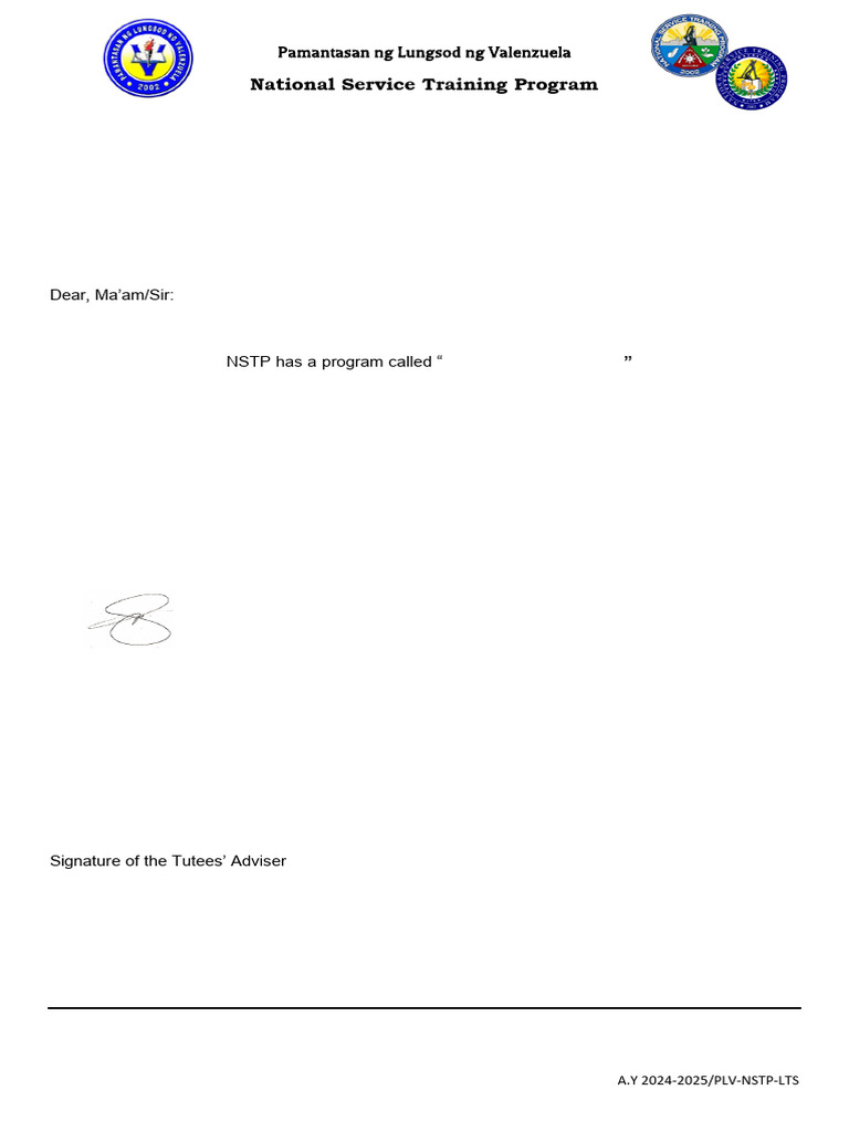 LTS Form 108-Endorsement Letter With Agreement | PDF