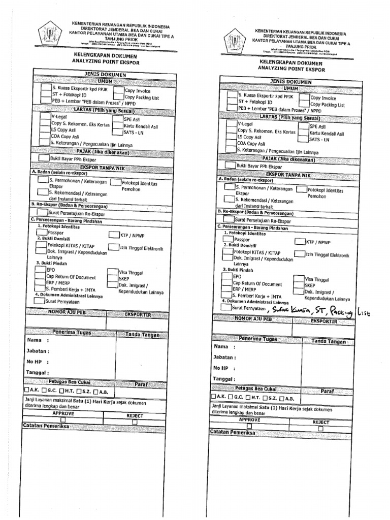 kelengkapan document personal effect , Lartas , ekspor tanpa nik , | PDF