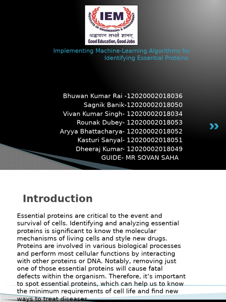 Implementing Machine-Learning Algorithms For Identifying Essential Proteins-1 | PDF | Proteins ...