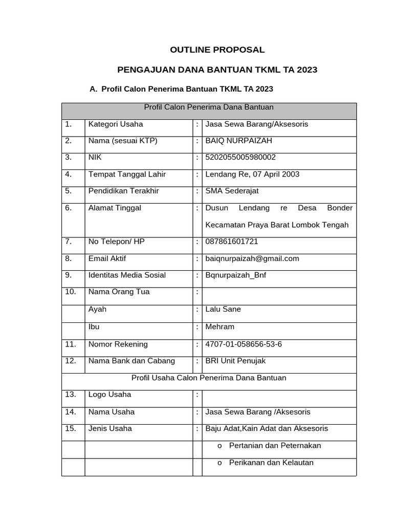 Proposal TKM 2023 | PDF