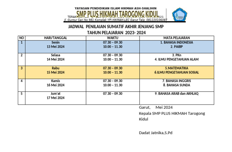 JADWAL PSAJ 2025 | PDF