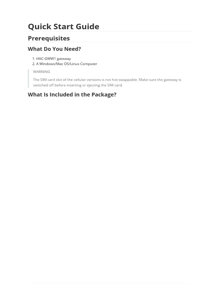 HAC-GWW1 User Manual Quick Start Guide | PDF | Computer Network | Wi Fi