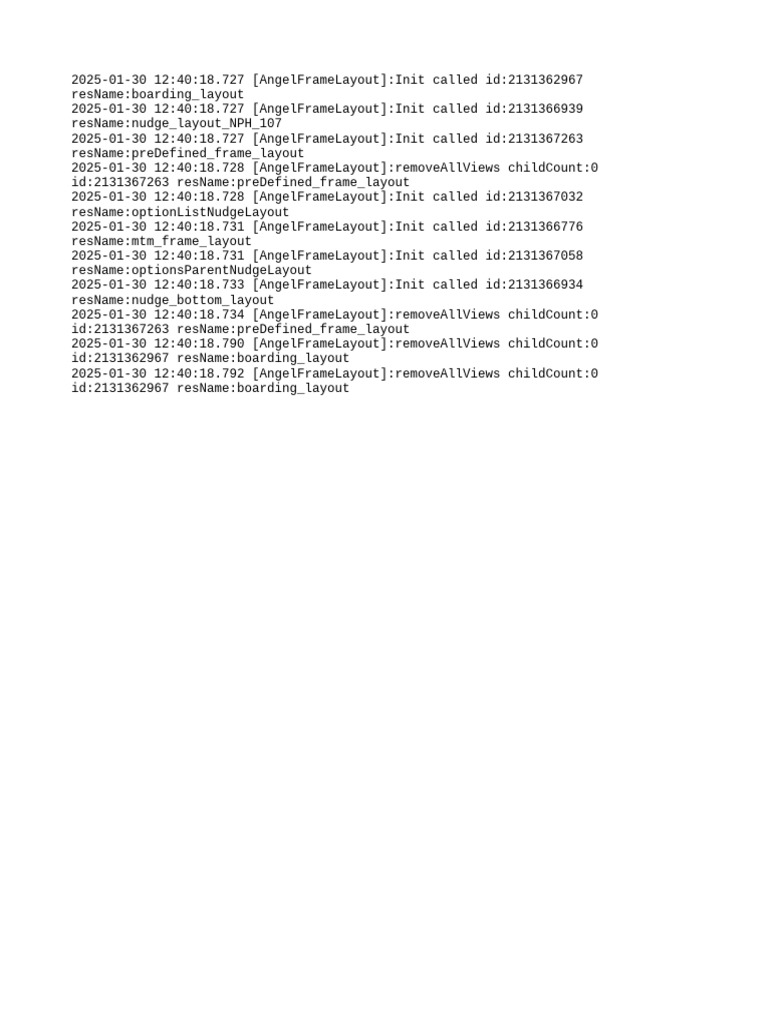 AngelFrameLayout Init Logs | PDF