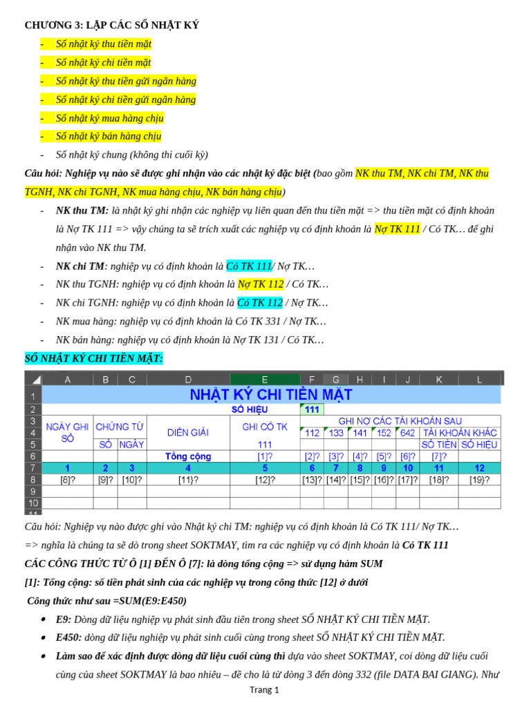 C3 - Lap Cac So Nhat Ky | PDF