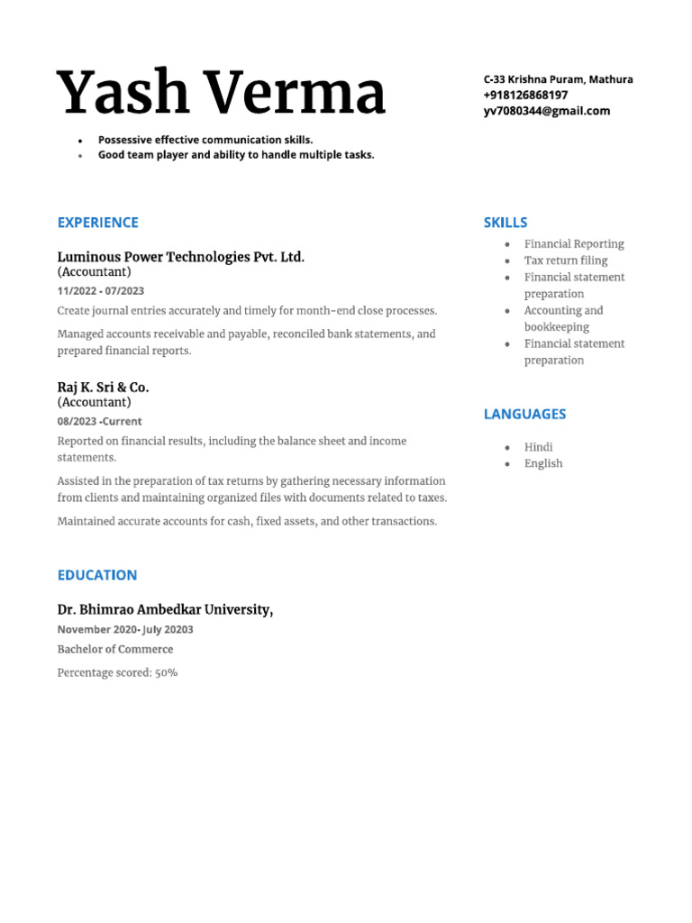 Yash Resume | PDF