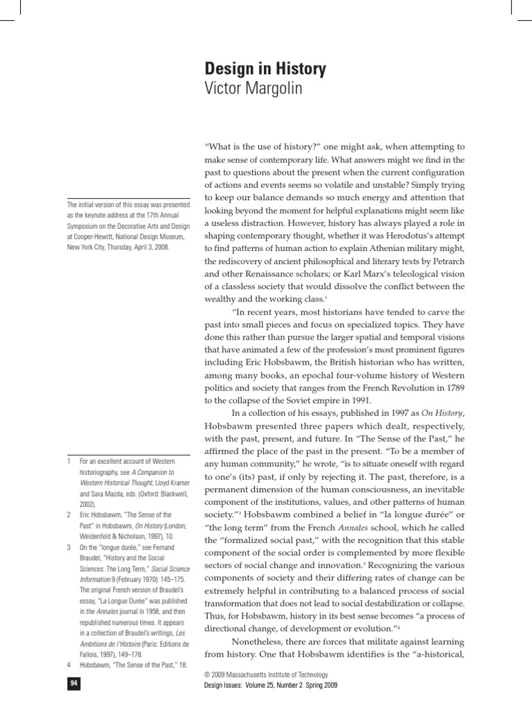 Design in History | PDF | Historian | Social History