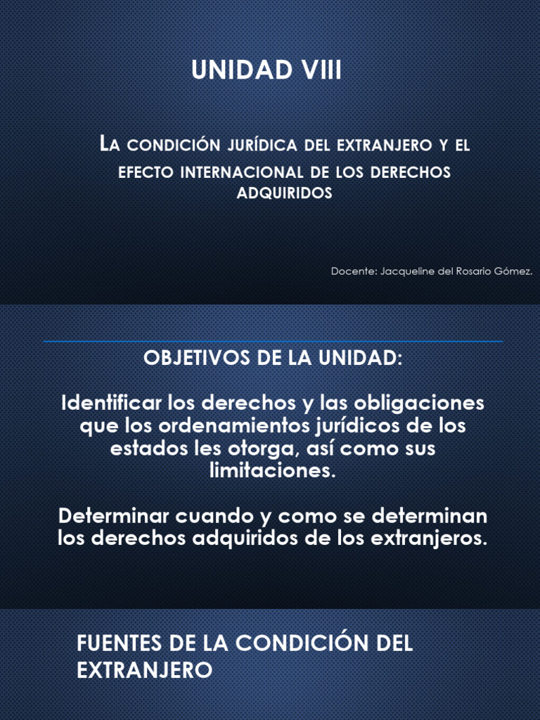 UNIDAD VIII - CONDICIÓN EXTRANJERO | PDF | Derechos | Nacionalidad