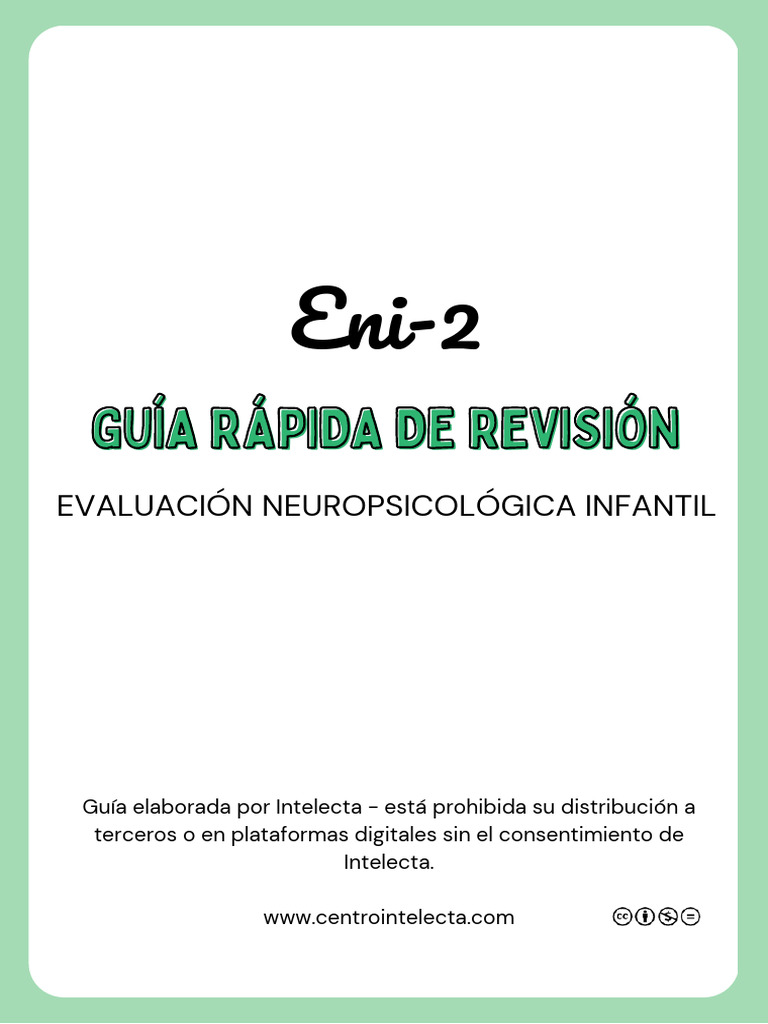 Gui A de Revisio N Eni-2 Intelecta | PDF | Aprendizaje | Psicología cognitiva