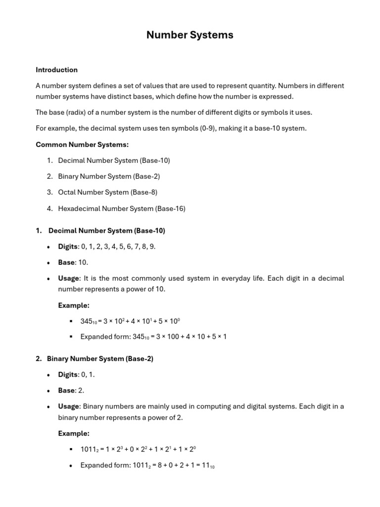 Number-Systems | PDF | Lexicology | Arithmetic