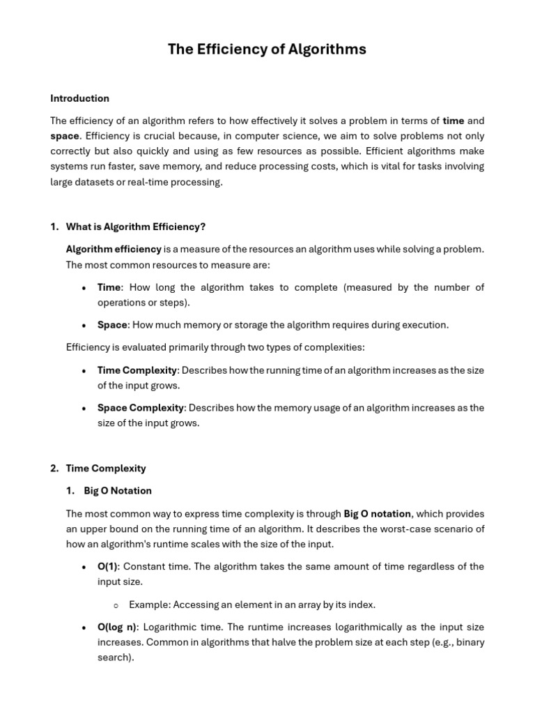 The Efficiency of Algorithms | PDF | Time Complexity | Algorithms