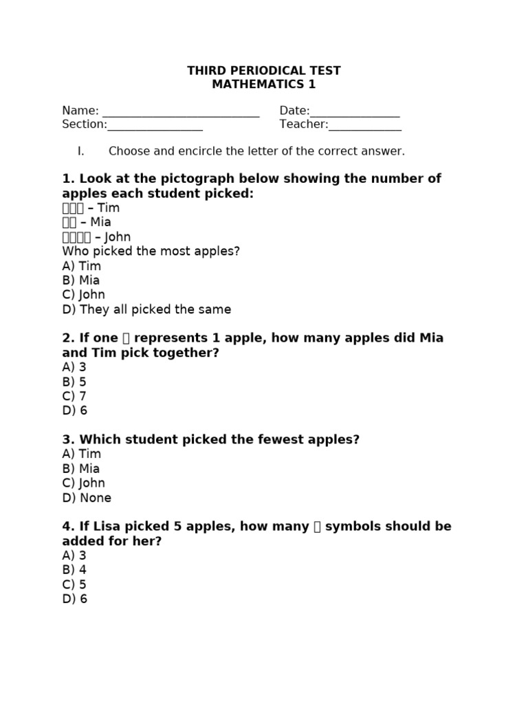 Pt Mathematics 1 q3 Matatag | PDF