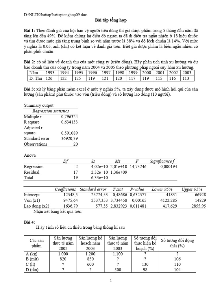 Baitaptonghop 09 | PDF