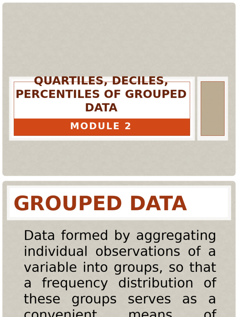 MODULE 2 - Measures of Position For Grouped Data | PDF | Quartile
