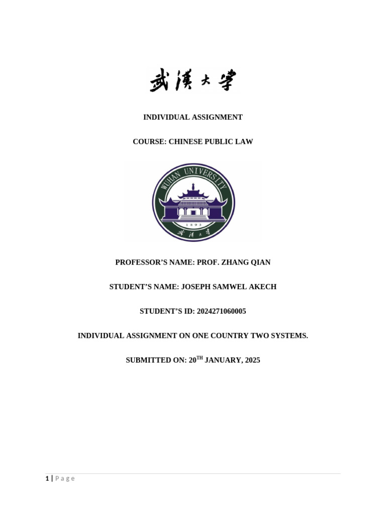Understanding One Country, Two Systems | PDF | Special Administrative ...