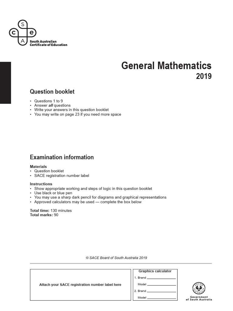 2019 General Mathematics Examination Paper | PDF | Interest ...