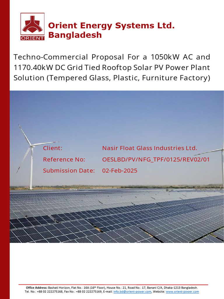 Solar PV Proposal for Nasir Float Glass | PDF