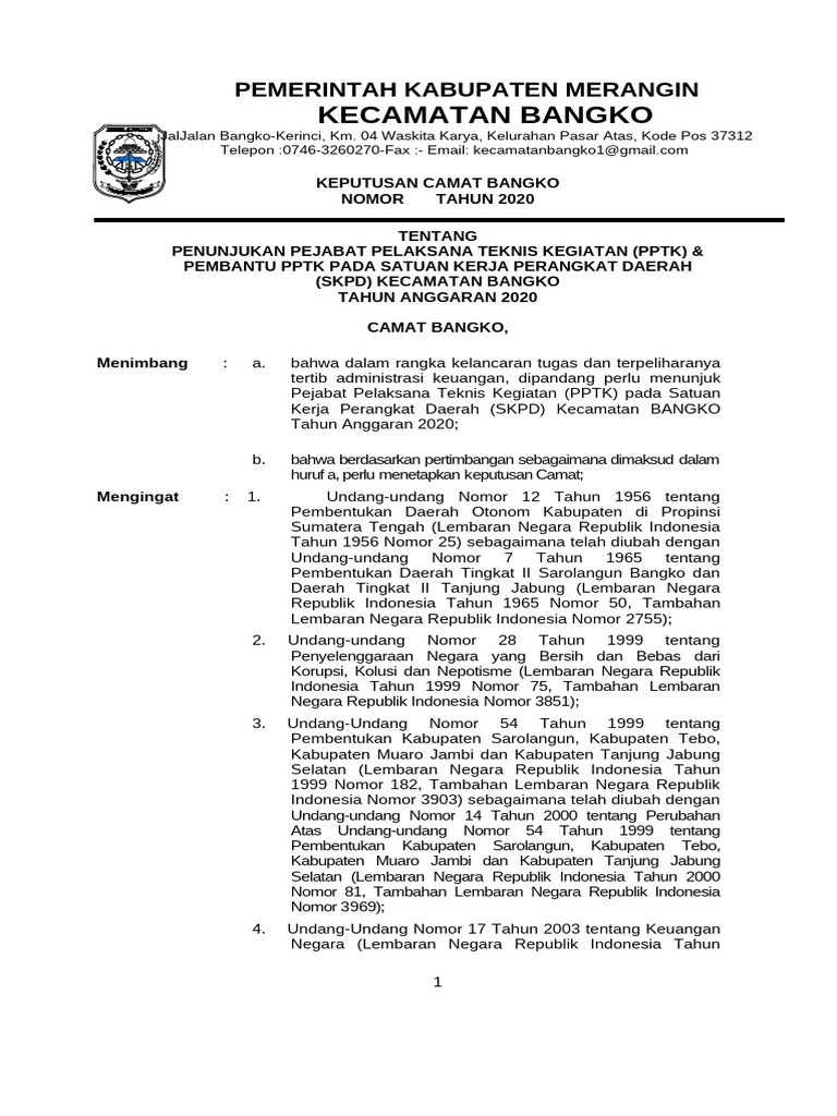 SK - PPTK Bangko | PDF