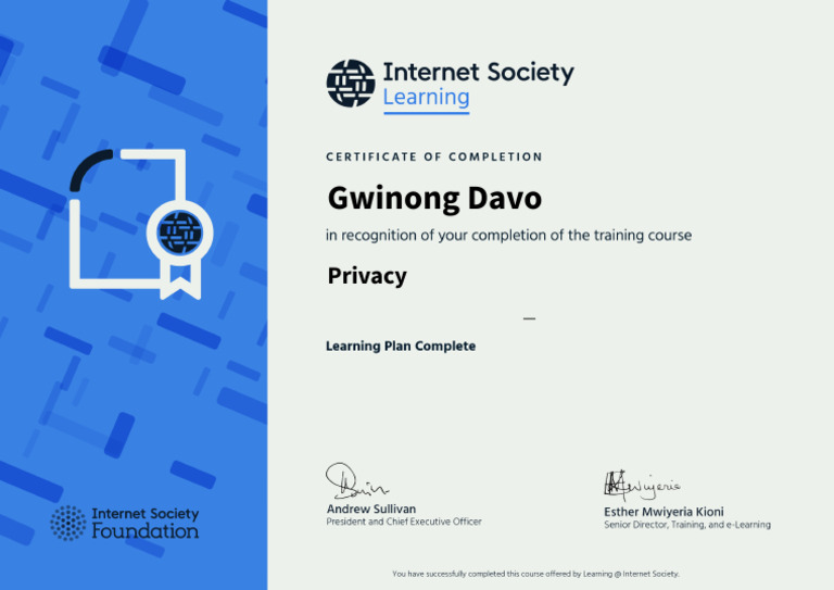Privacy Certificate | PDF