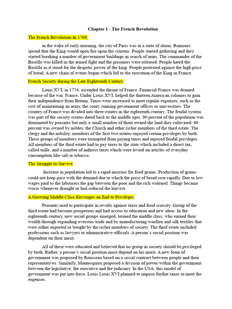History chap 1 | PDF | French Revolution | Reign Of Terror