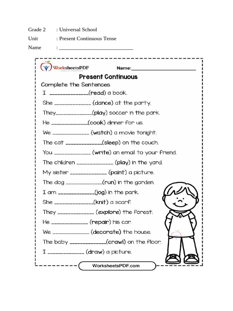 Grade 2 English Practice Sheet | PDF