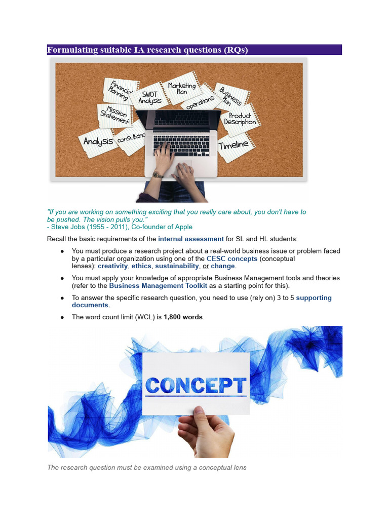 Business IA - Formulating An RQ - InThinking | PDF | Methodology | Science