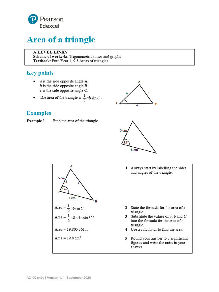 Example 8 Chapter 9 Area of Triangle | PDF | Area | Triangle