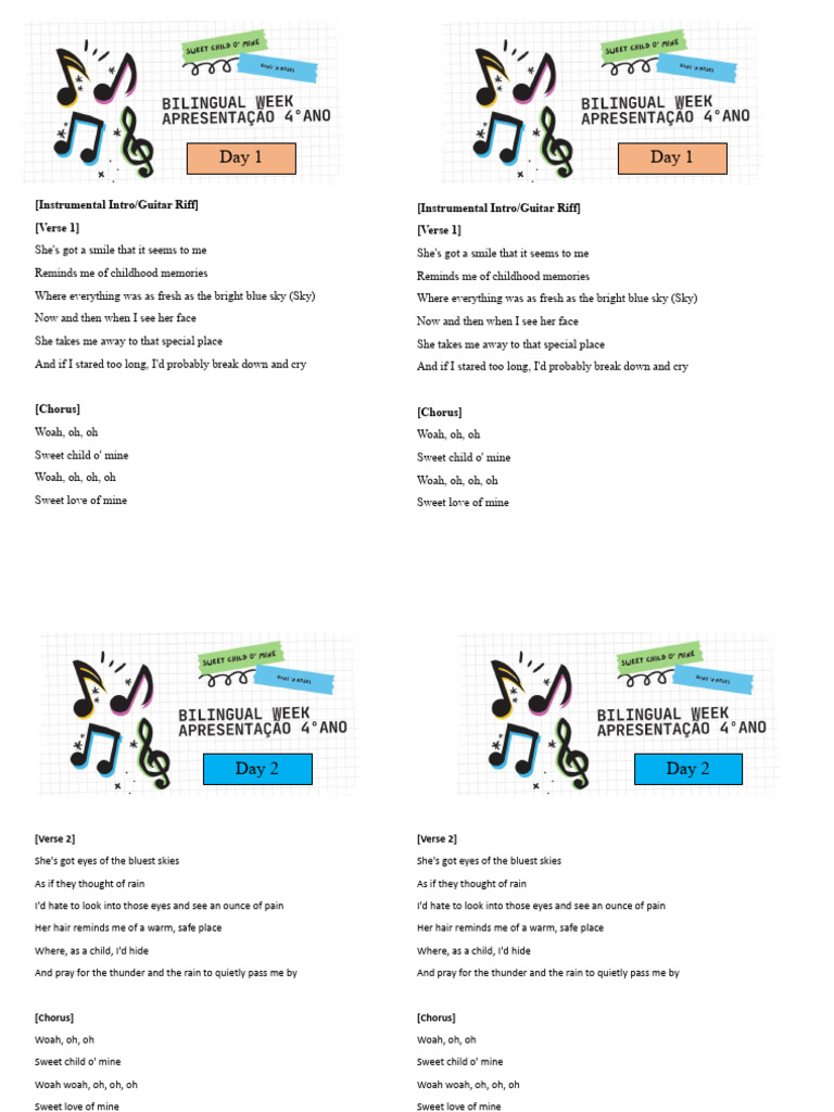 Sweet Child O' Mine Lyrics | PDF | Recorded Music | Songs