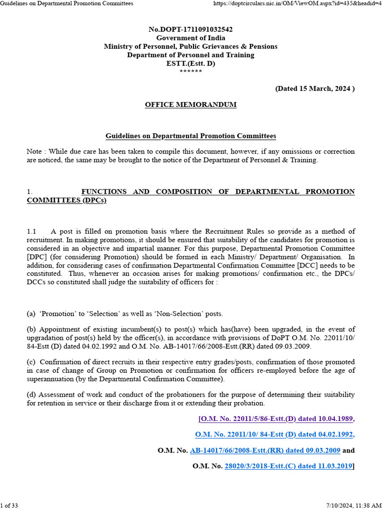 DPC Om | PDF | Performance Appraisal | Government