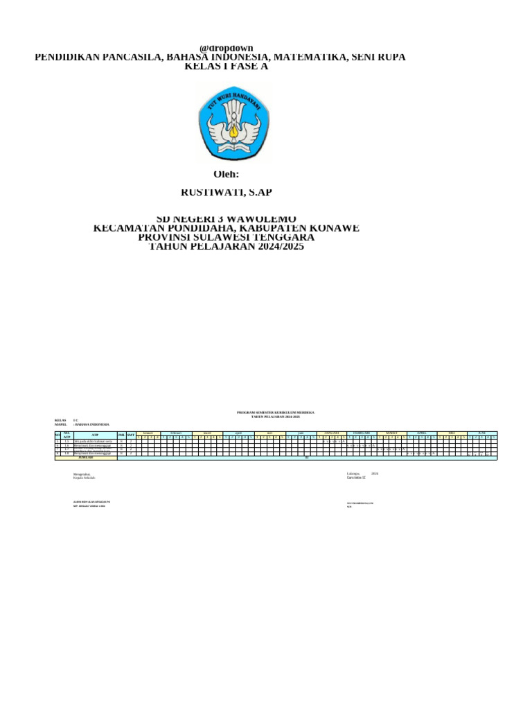 Promes Kls 1 Kurikulum Merdeka | PDF