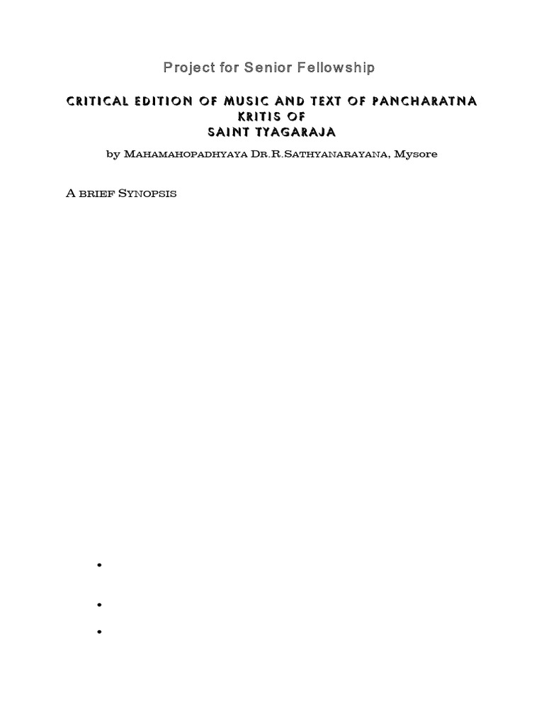 Critical Edition of Pancharatna Kritis | PDF | Musical Instruments ...