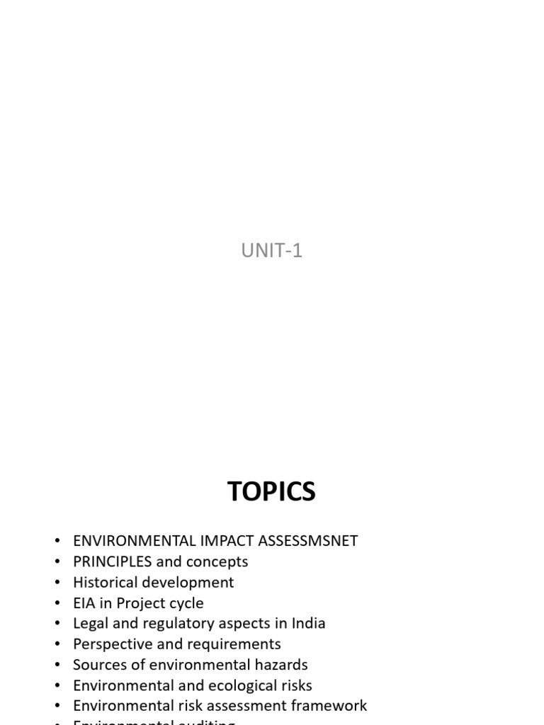 EIA UNIT 1pdf | PDF | Environmental Impact Assessment | Hazards