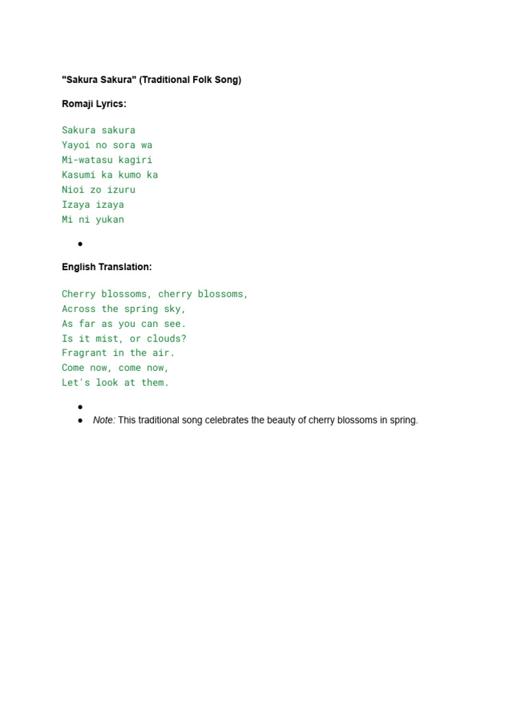 Sakura Sakura | PDF