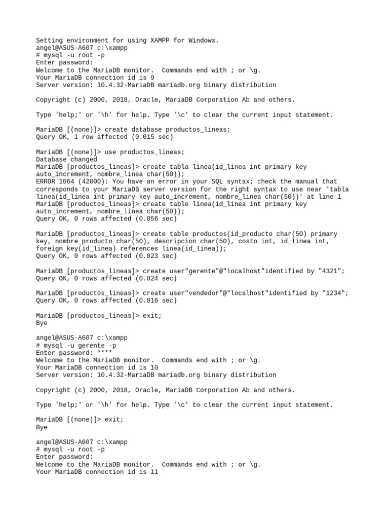 Practica 1 Parcial 2 Angel Villa Perez | PDF | My Sql | Databases