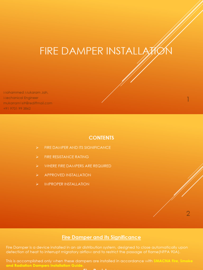 Fire Dampers Installation | PDF | Duct (Flow) | Sheet Metal