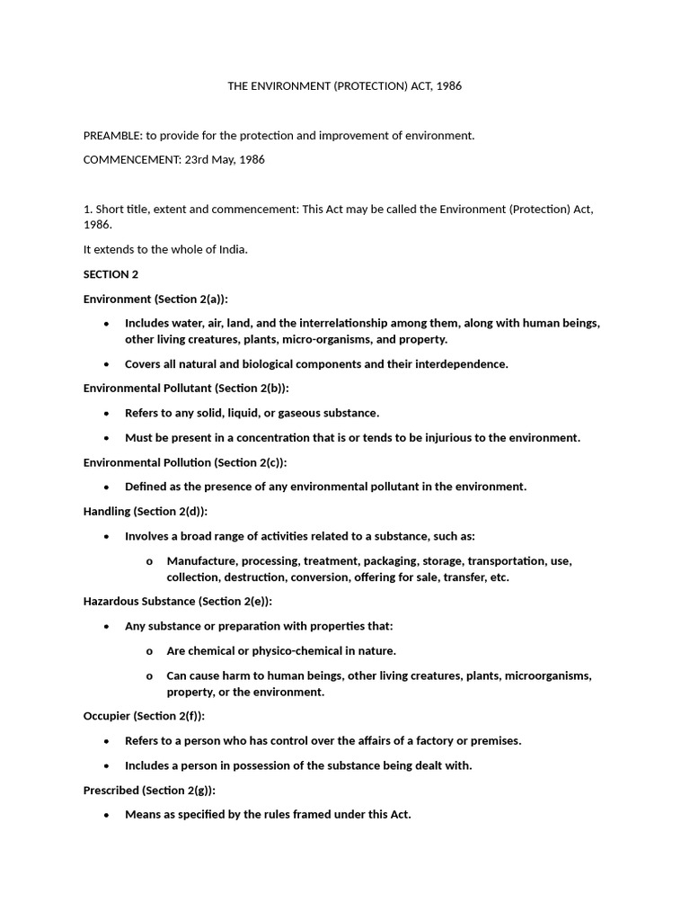 The Environment Protection Act CC D | PDF | Crimes | Crime & Violence
