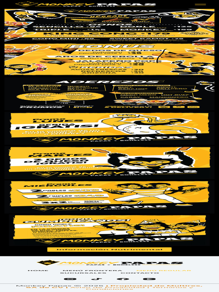 Menú Regular - Monkey Papas | PDF