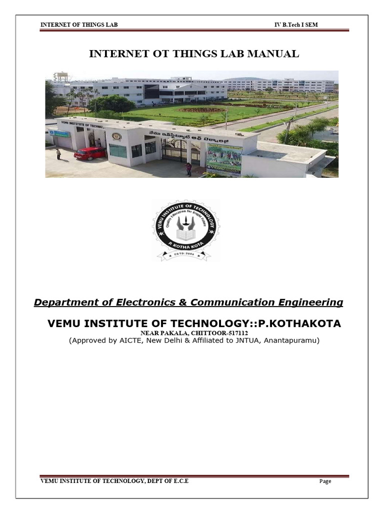 JNTUA IOT Lab Manual R19 | PDF | Arduino | Engineering